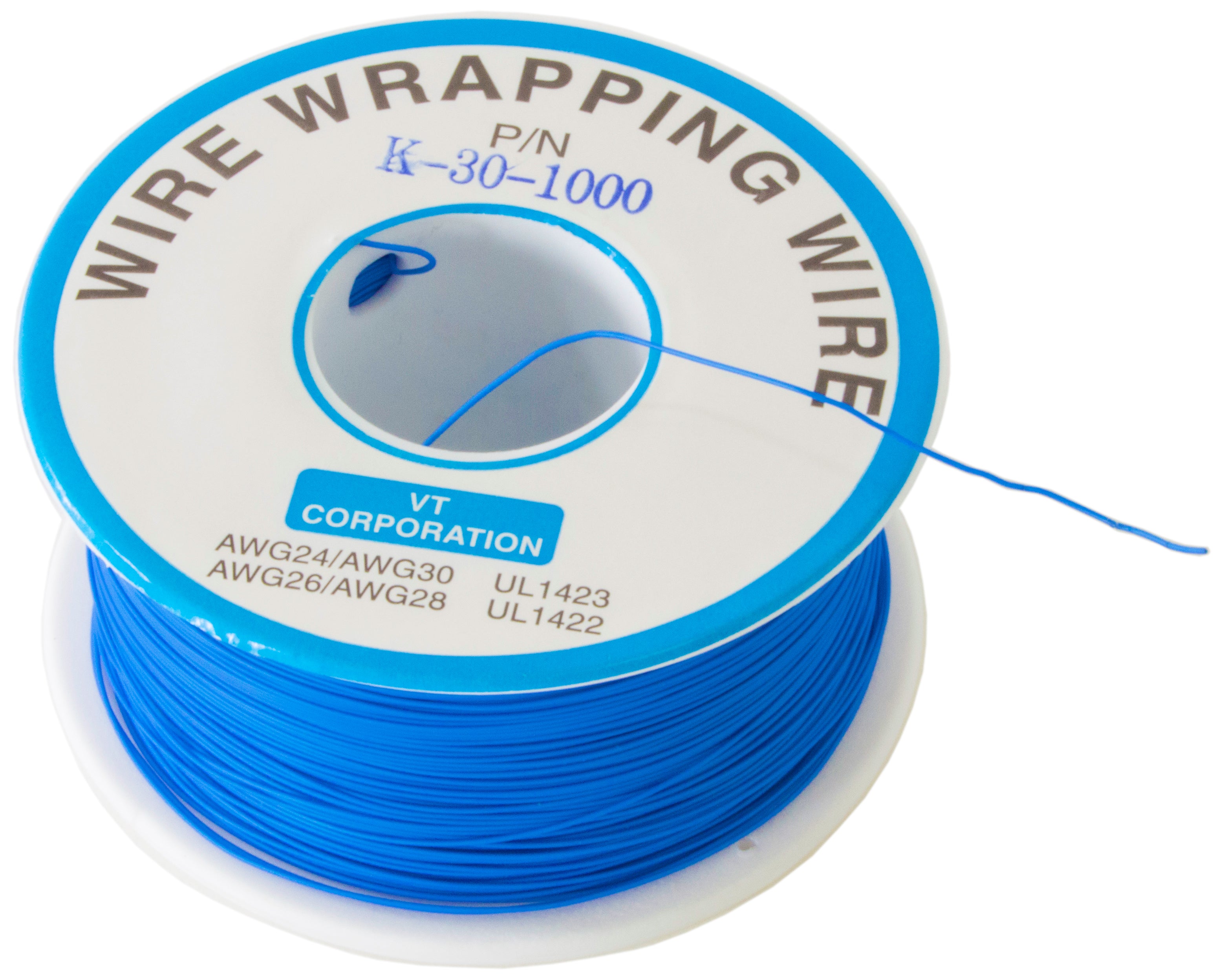1,000 Feet Blue 30 Gauge Solid Kynar Wire Wrap Wire, Tinned Copper, PV ...