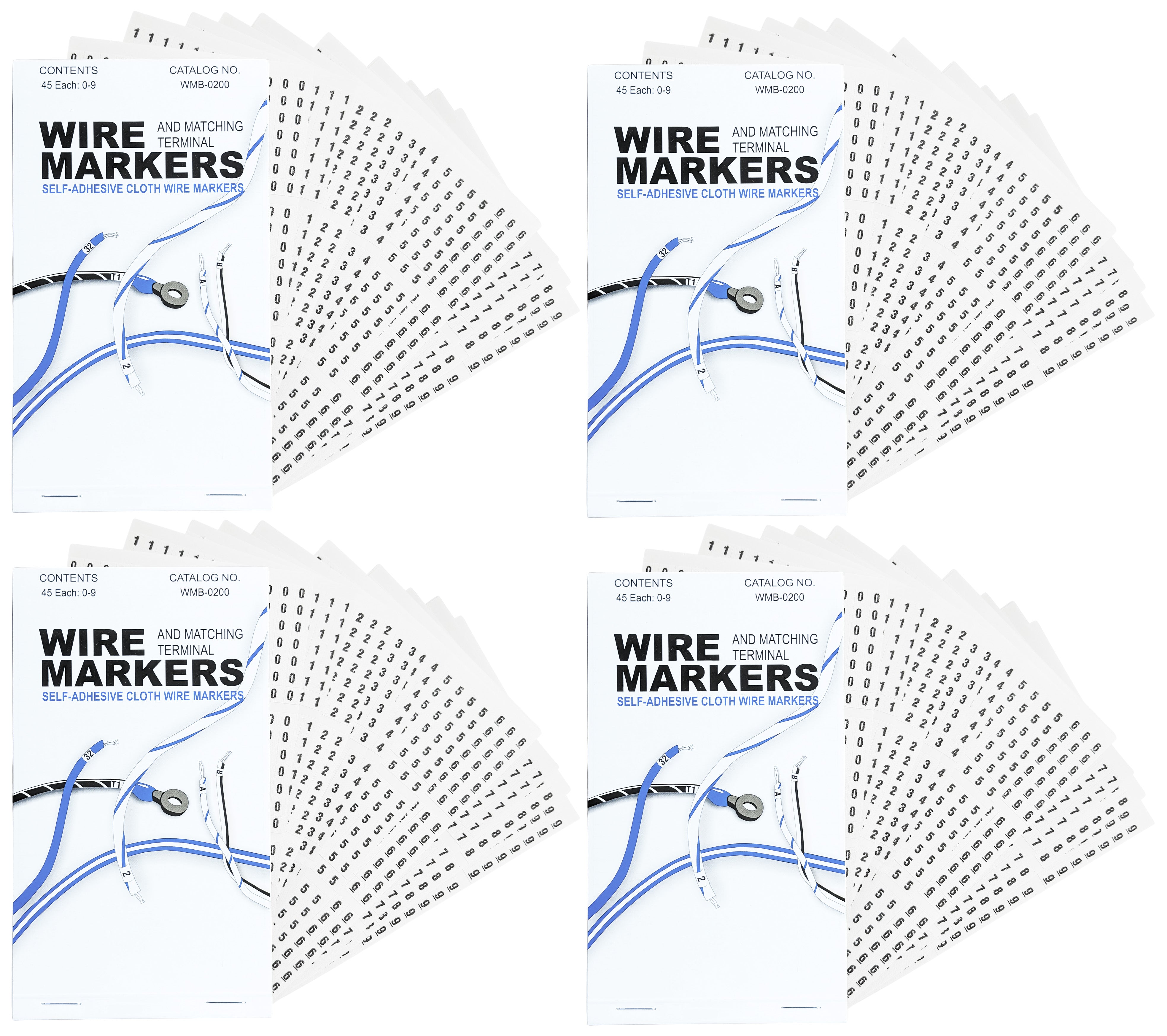 1,800 Piece Wire Marker Labels - Includes Numbers 0 Through 9, Self-Ad ...