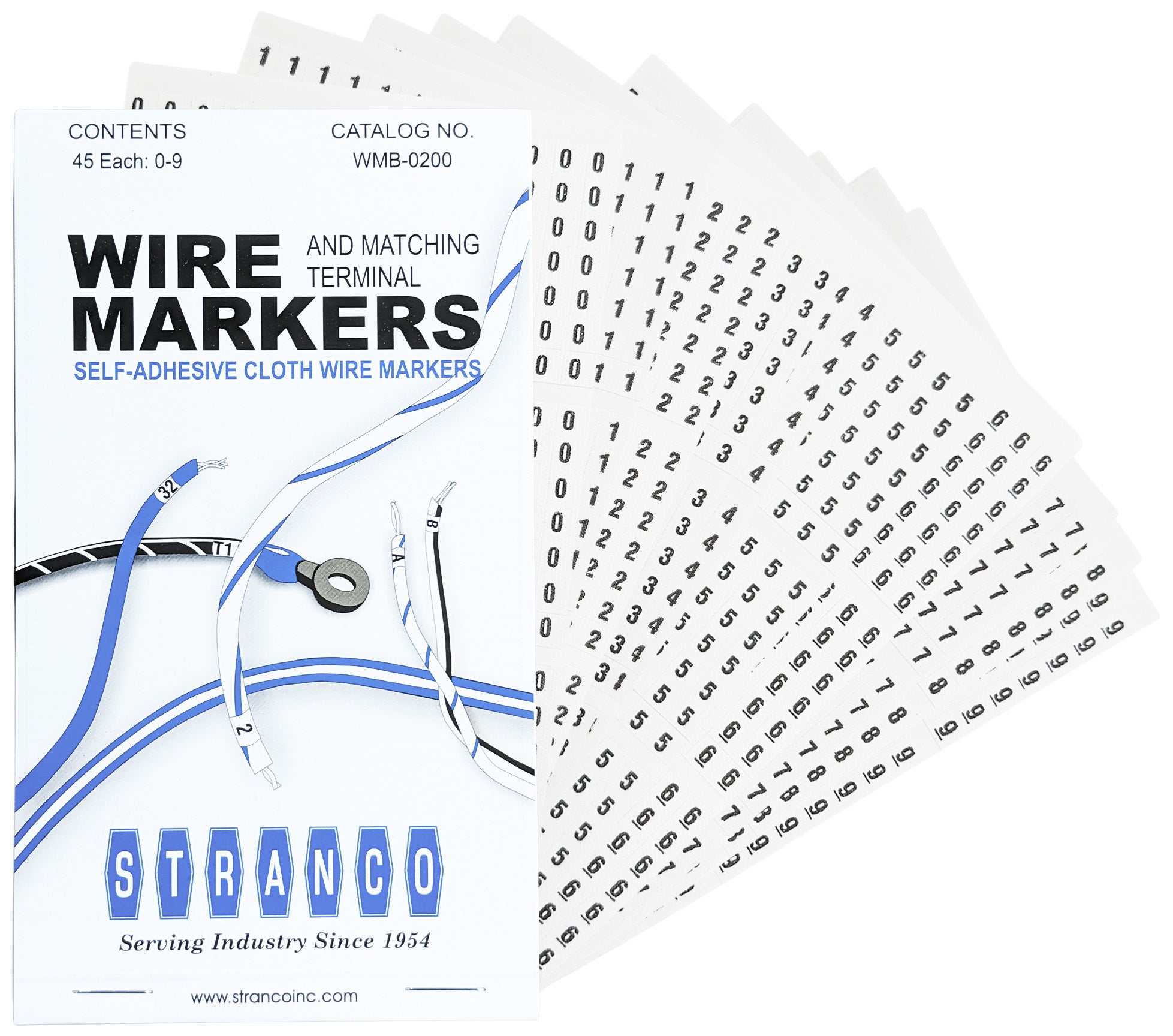 Stranco 450 Piece Wire Marker Labels - Includes Numbers 0 through 9 (W ...