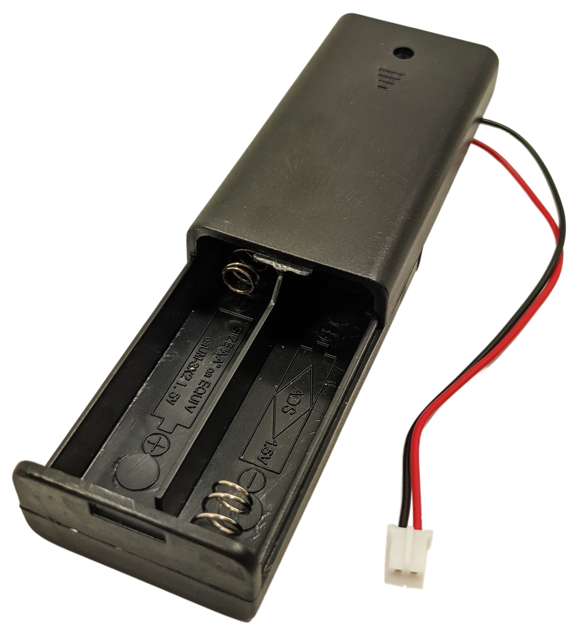 AA Battery Holder with Cover and JST Connector (Holds 2 AA Batteries ...
