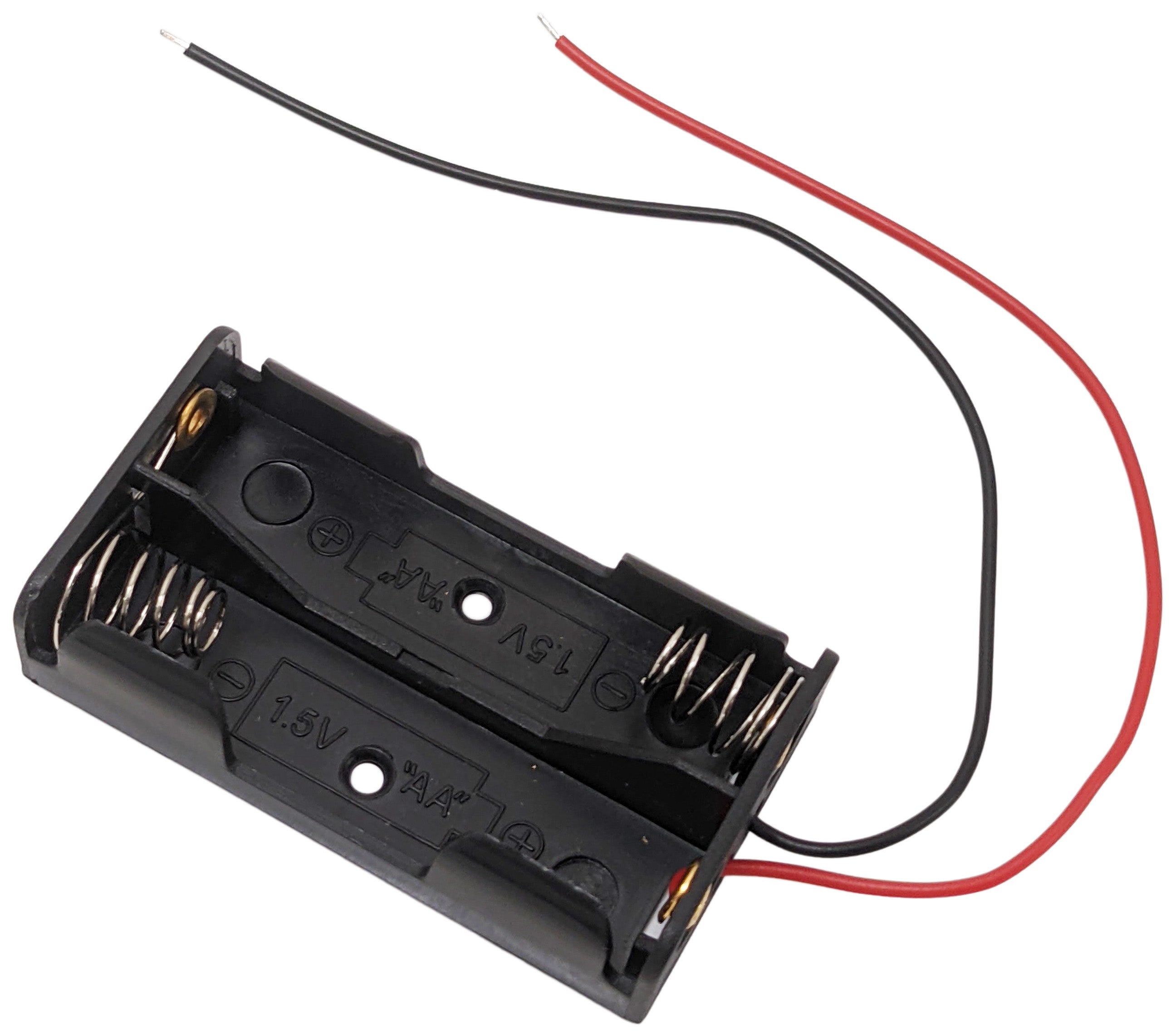 AA 2 Battery Holder with Wire Leads, Holds Two AA Batteries, 2.3" x 1 ...