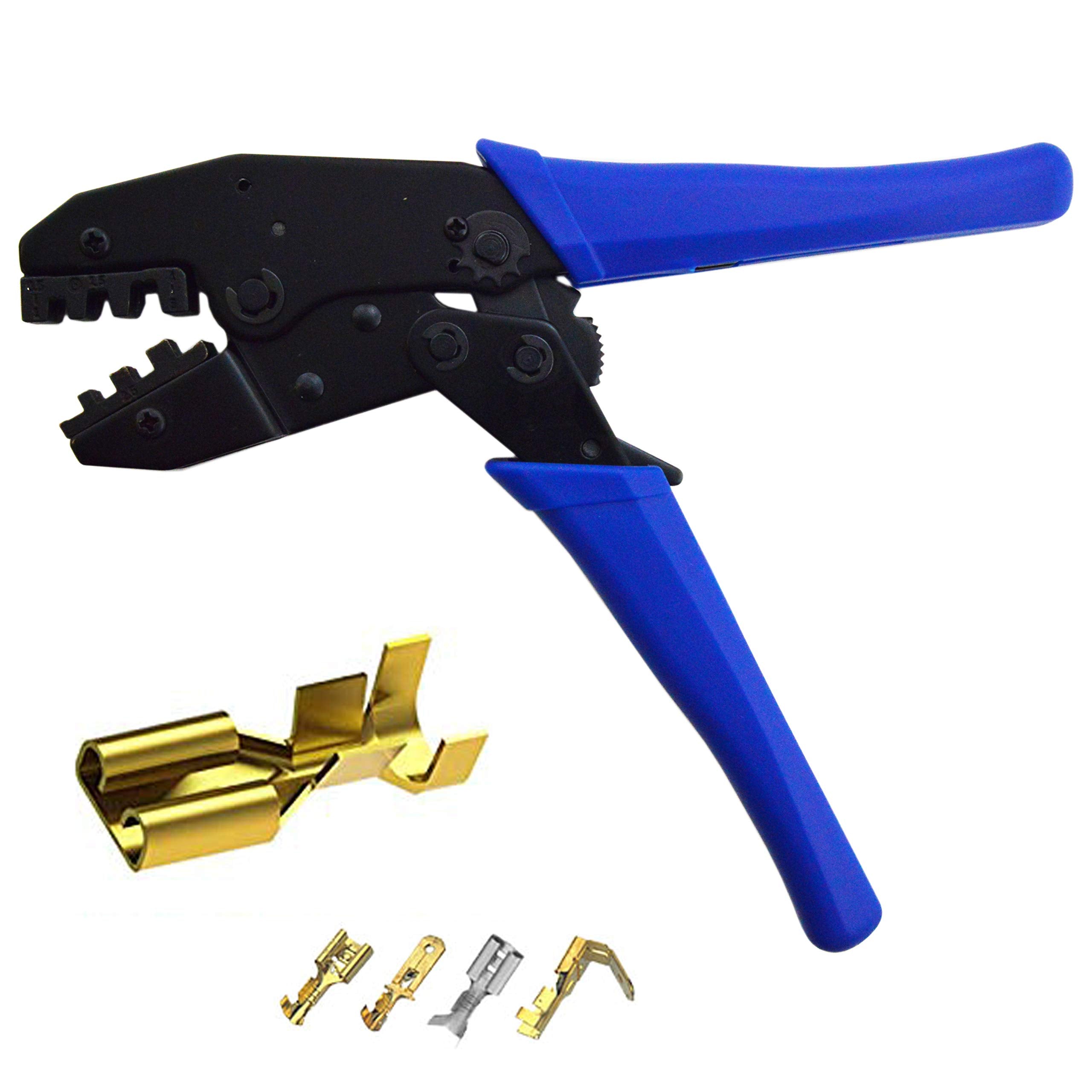 Durable Ratcheting Crimper for Non-insulated or Open Barrel Terminals ...