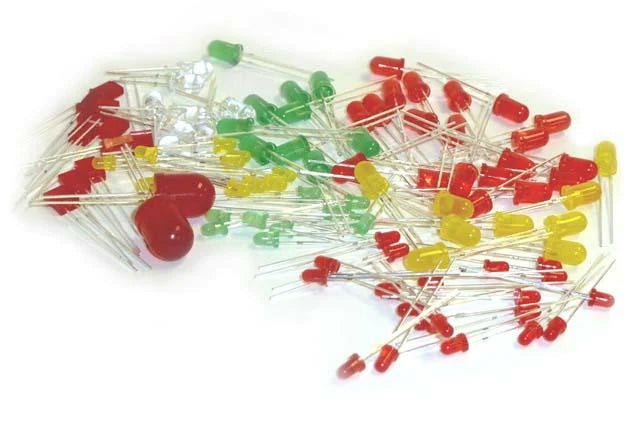 100 Piece Assortment of LEDs - Includes Red, Yellow, and Green Color L ...