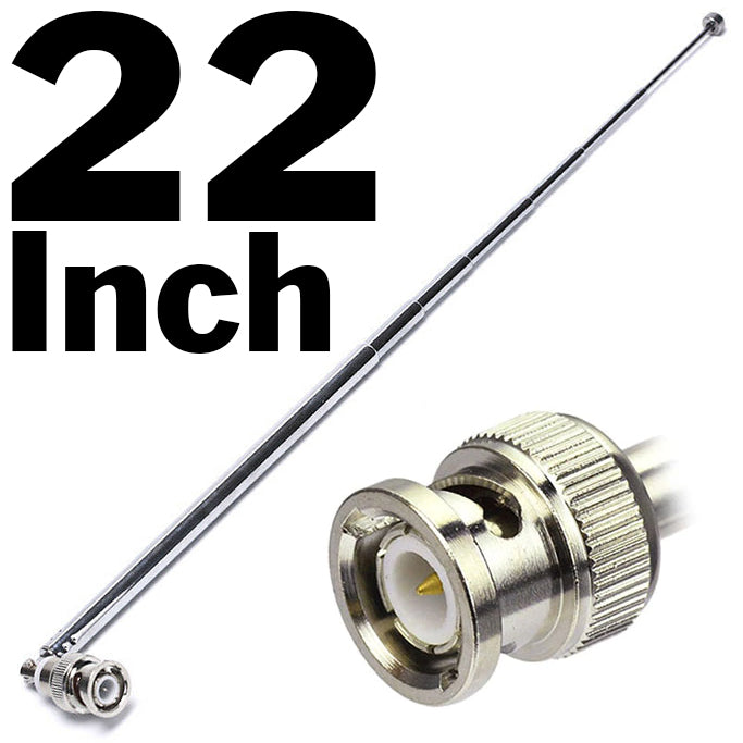 Telescopic BNC Swivel Antenna - Extends up to 22 Inches, Retracts to 4 ...