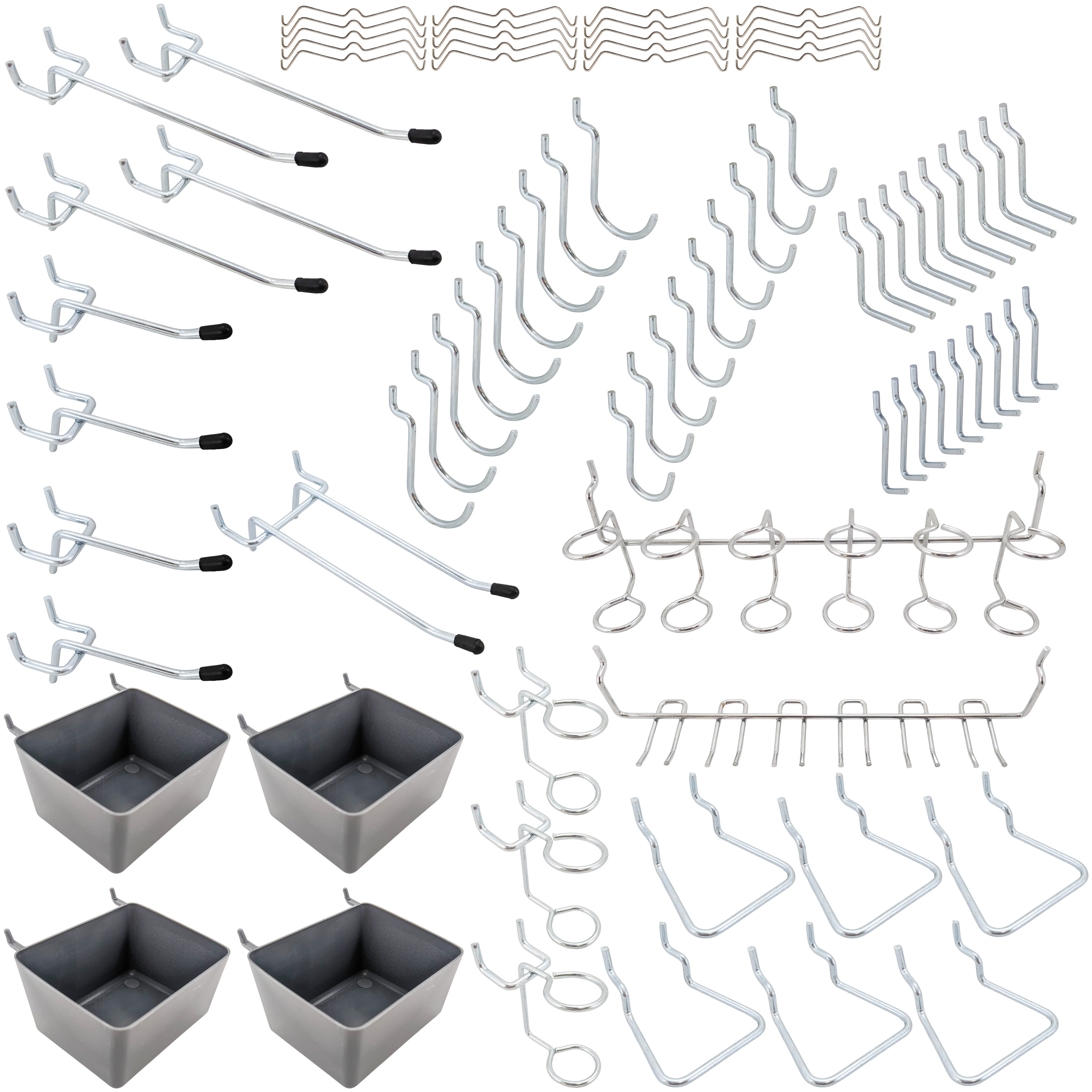 80 Piece Pegboard Hooks & Holders Set for 1/8" or 1/4" Pegboards with ...