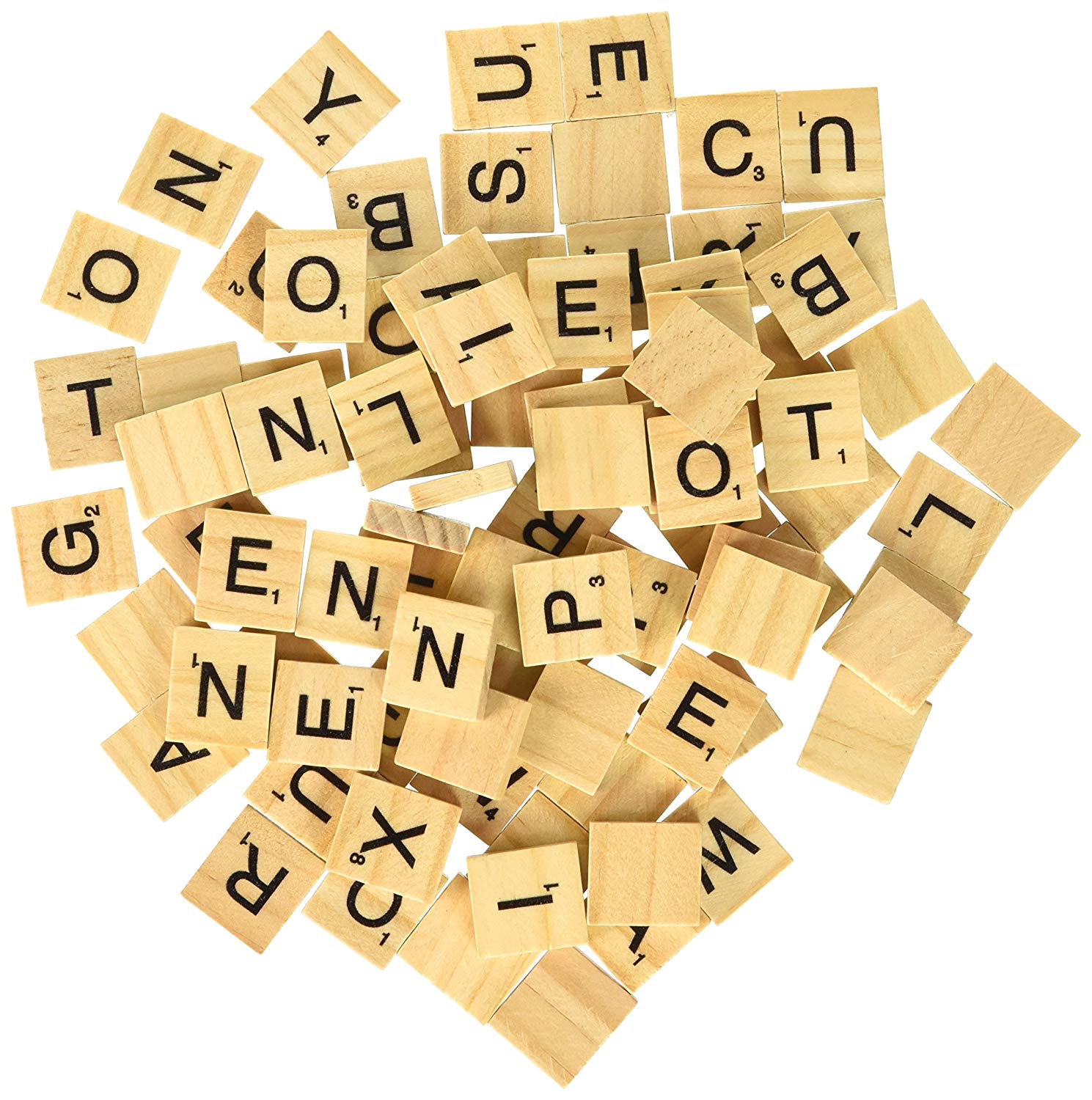 500 Wood Letter Tiles - 5 Full Sets of 100 Letters, Ideal as Replaceme ...