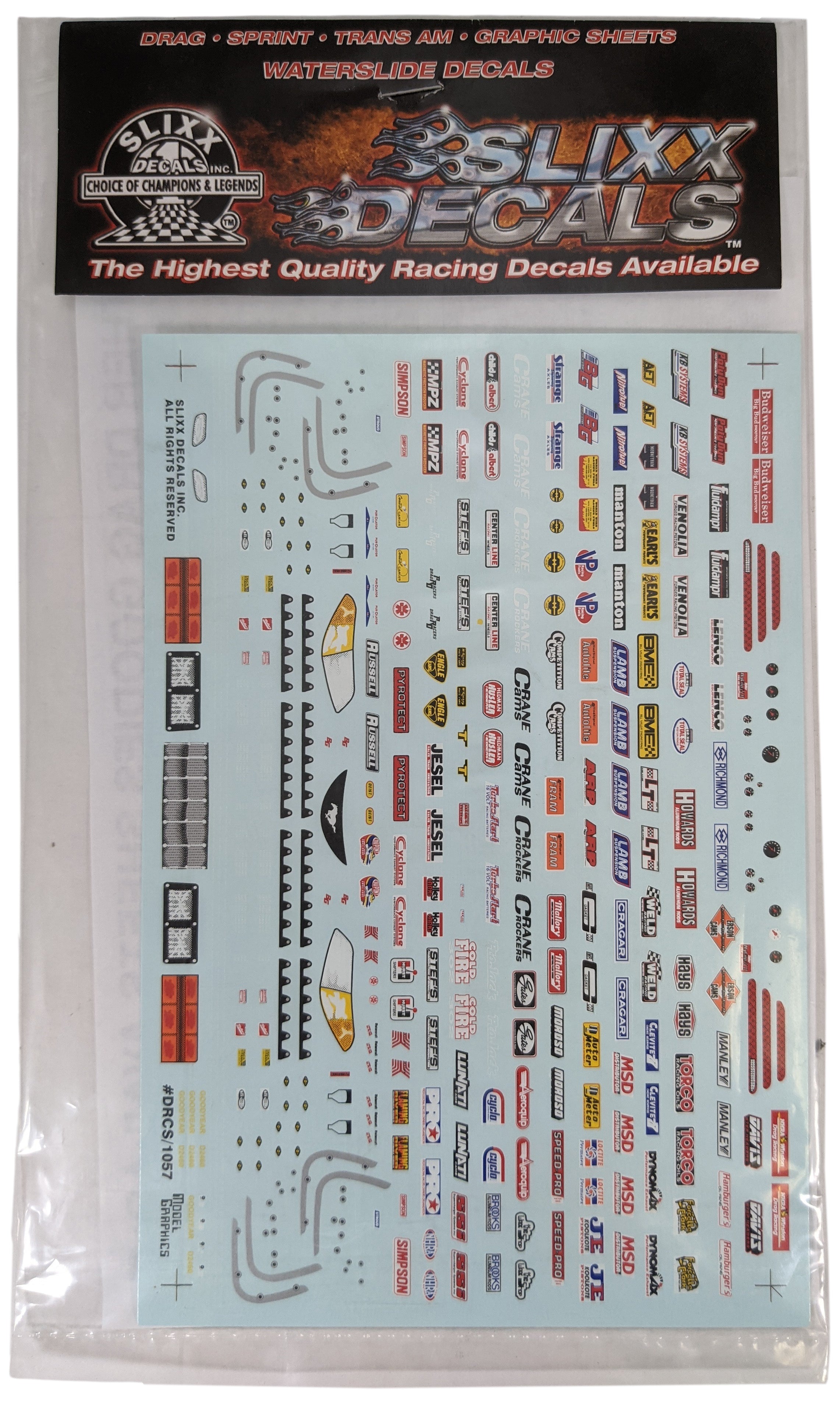 Slixx DRCS-1057 1/25th Scale Drag Racing Decal Sheet - 1990s ...