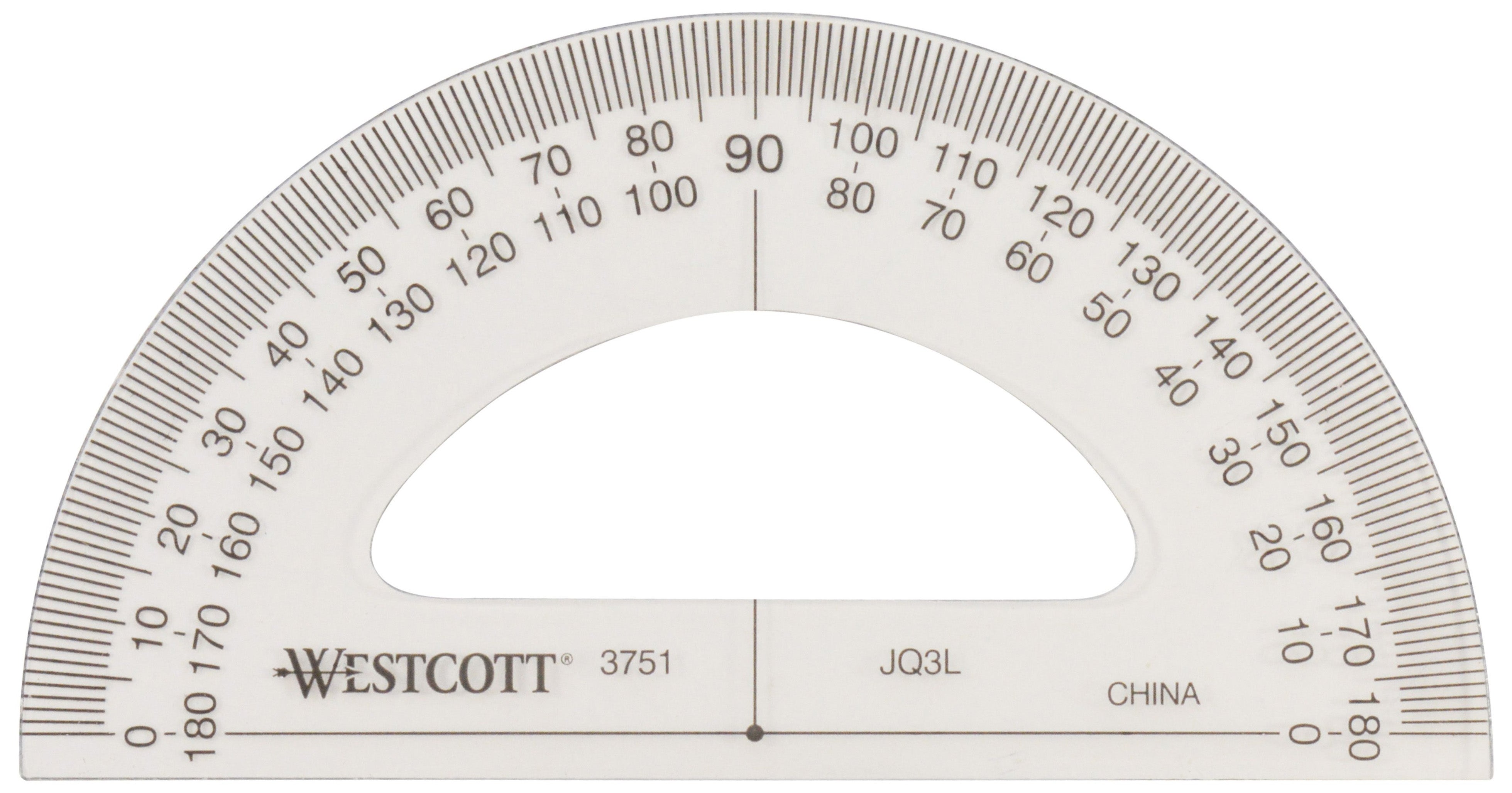 Westcott Clear Protractor, 3½" 180° (3751) – SciencePurchase