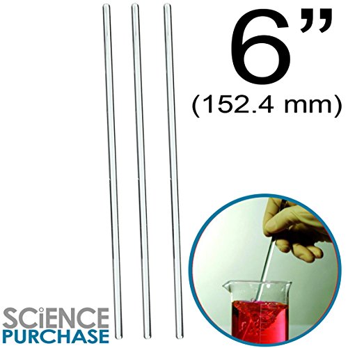 3 Pack 6-inch Glass Stirring Rods, 5mm Diameter – SciencePurchase