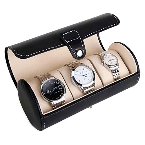 Traveler's Watch Holder - 3 Watch Storage Organizer - Portable Leather ...