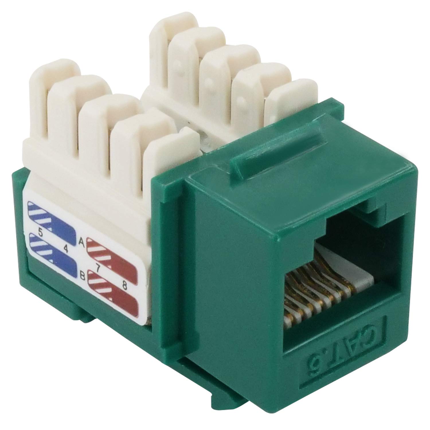Cat6 Keystone Jack, Krone, 90 Degree by PI Manufacturing (Green ...
