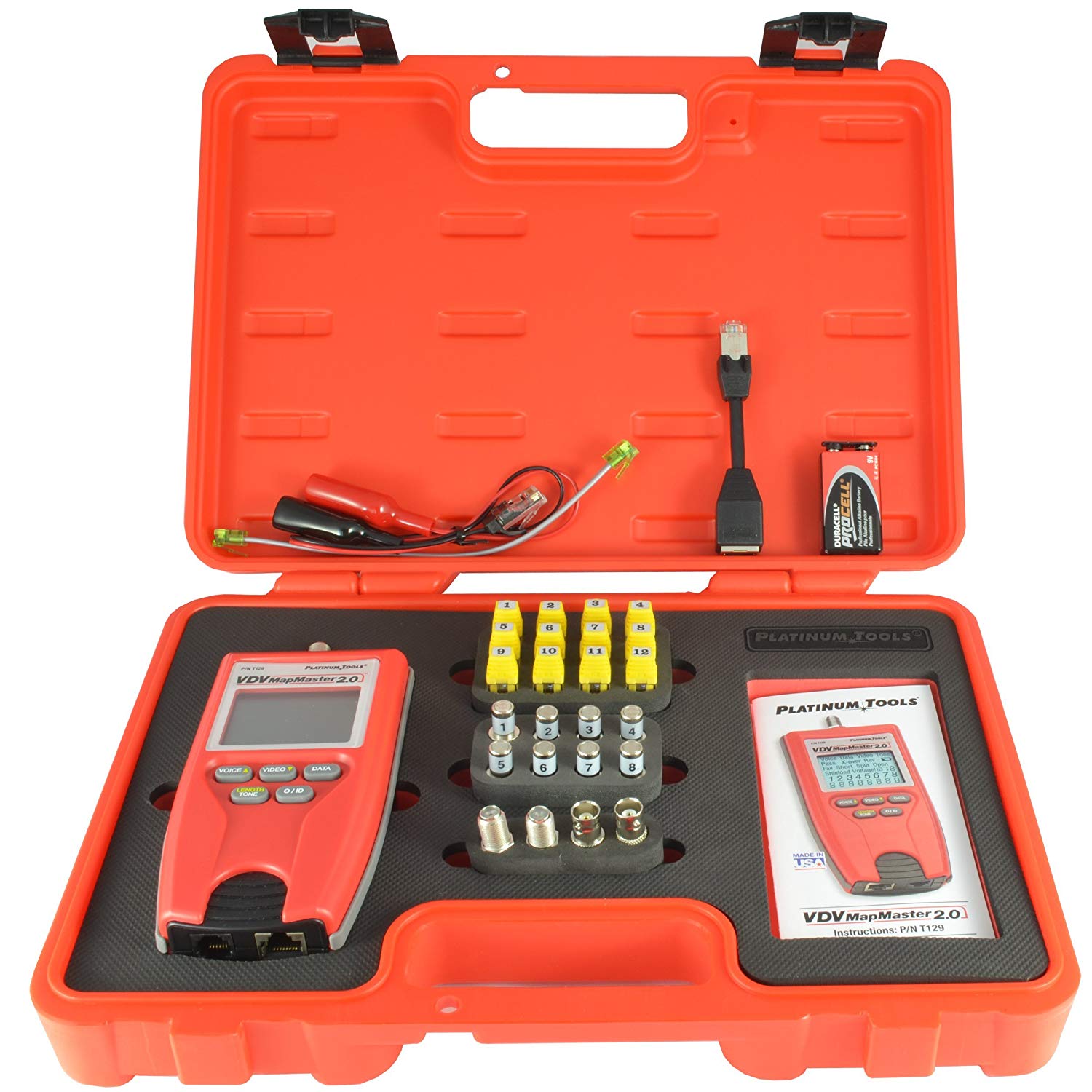 Platinum Tools T129K1 VDV Mapmaster 2.0 Tester Kit - Finds pins with s ...