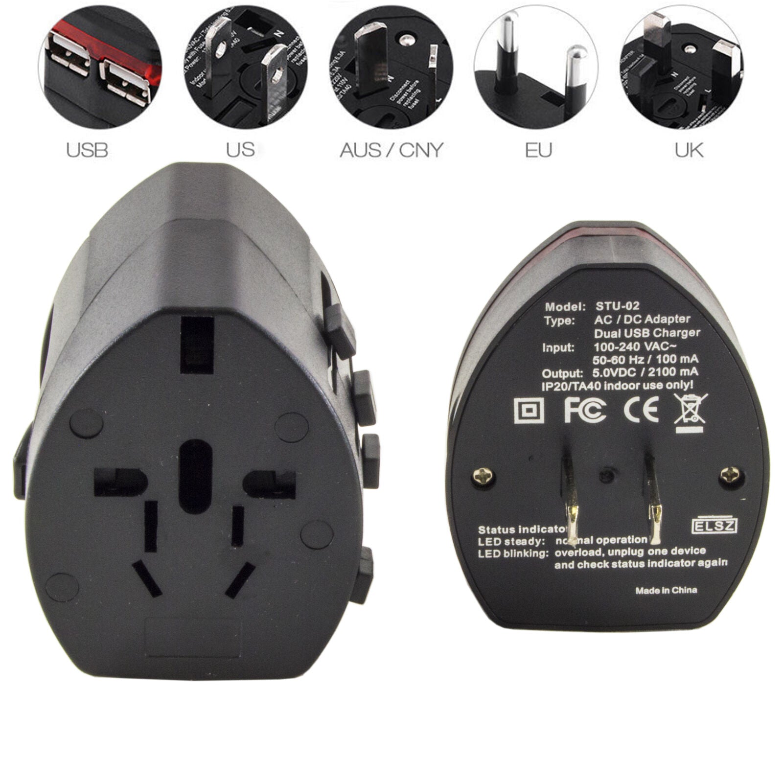 DC Universal Worldwide Charger AC Power Plug Travel Adapter Converter ...